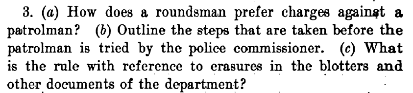 Sample Questions from the 1902 Promotional Exam for Roundsman – The ...