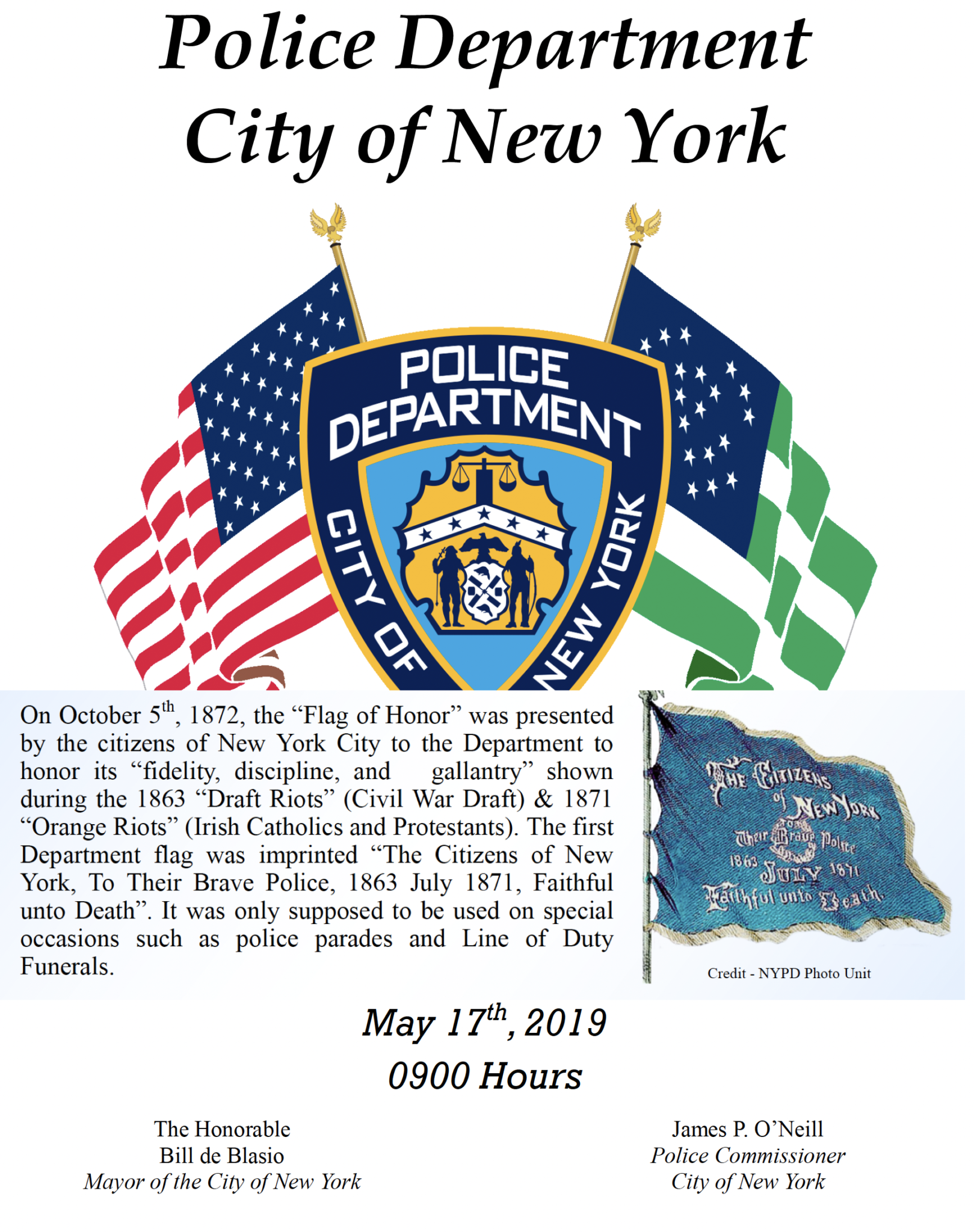 The Lost Tributes of the NYPD – The Flag of Honor, The WWI Memorial ...