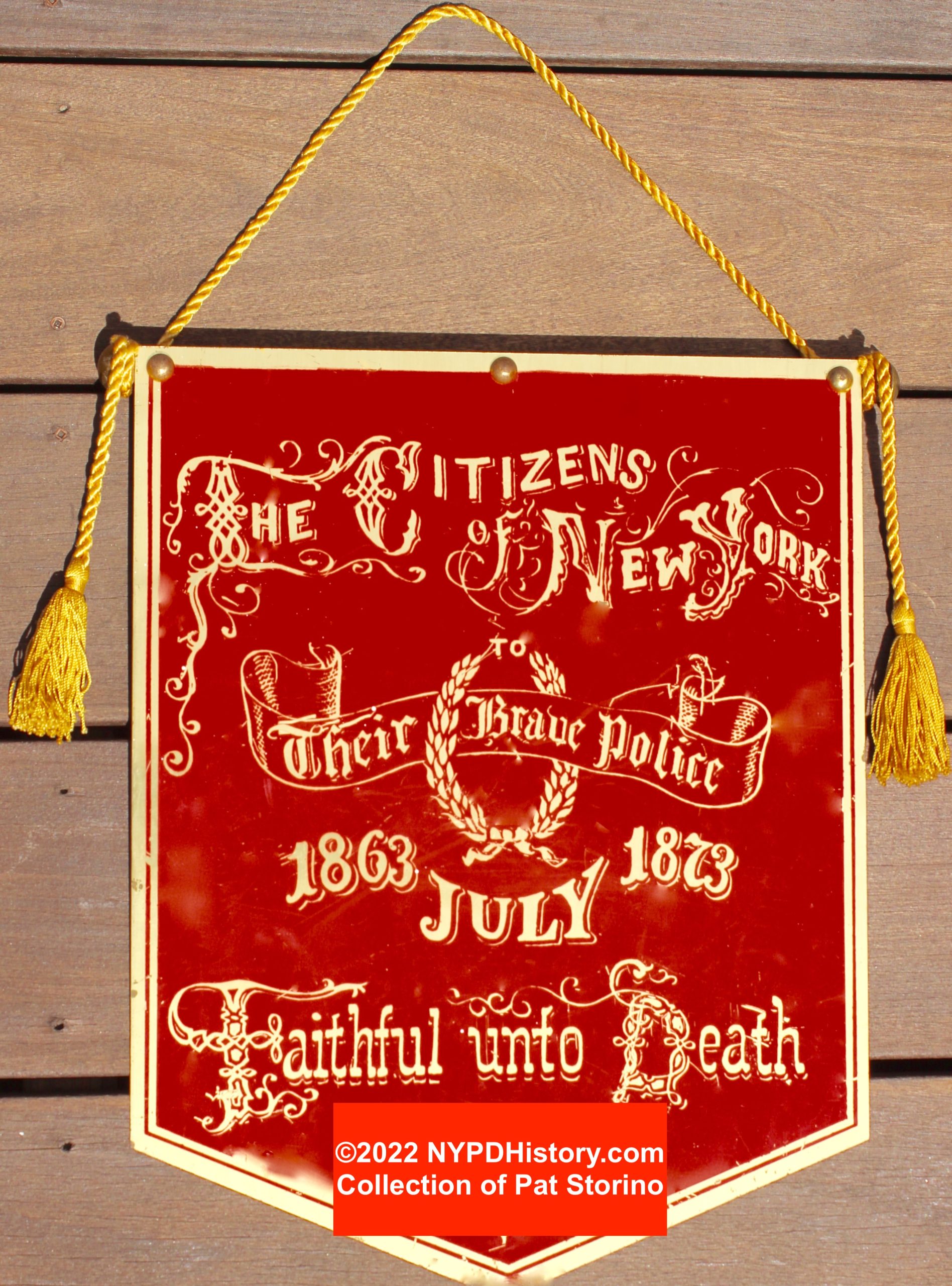 The Lost Tributes of the NYPD – The Flag of Honor, The WWI Memorial ...